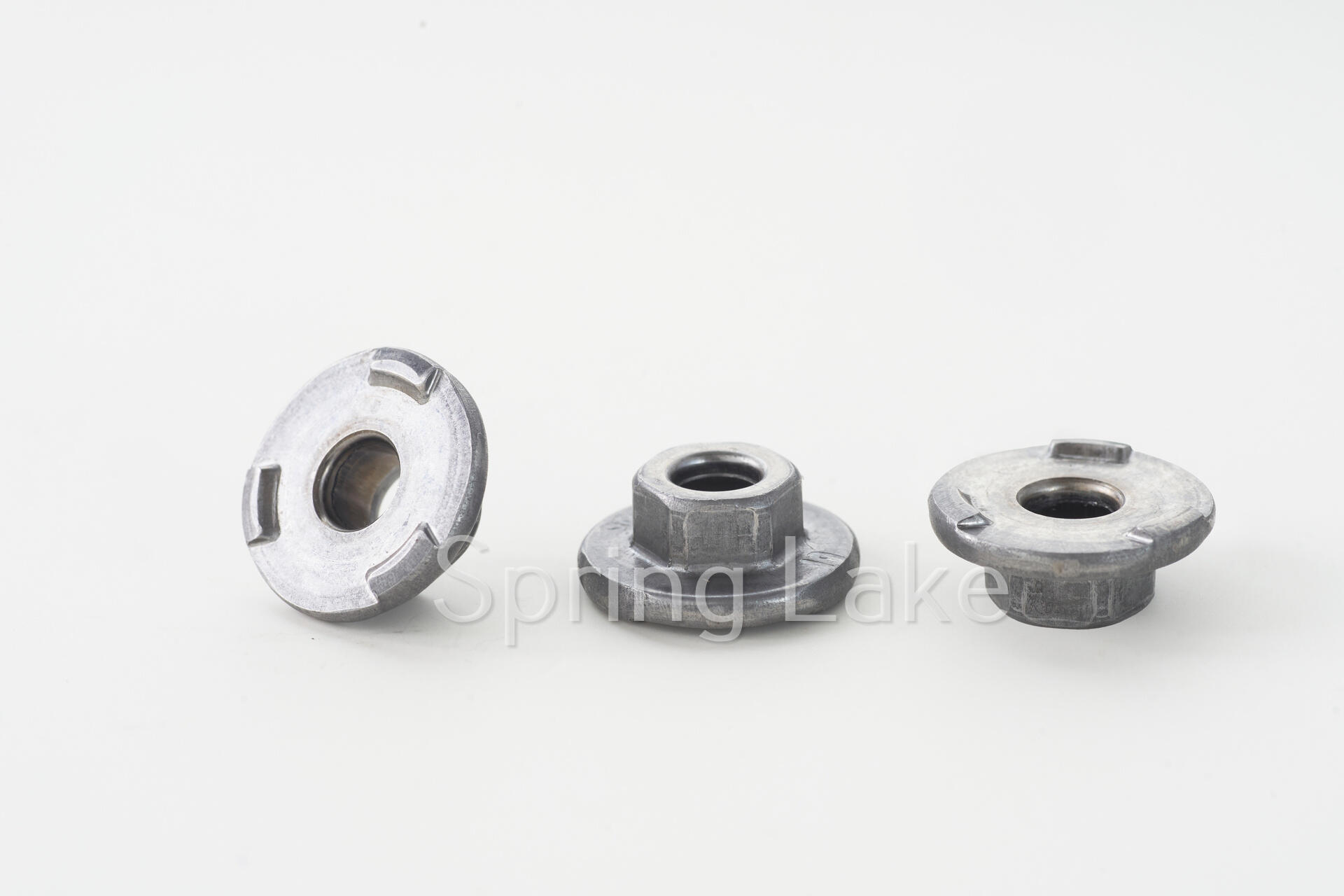 Hexagon flange weld nut elongated projections